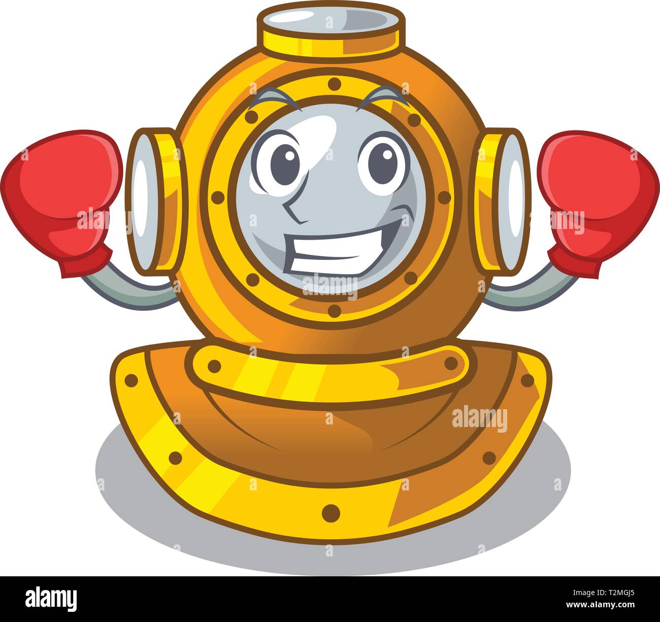 Boxing helmet diving in the mascot shape vector illustration Stock ...