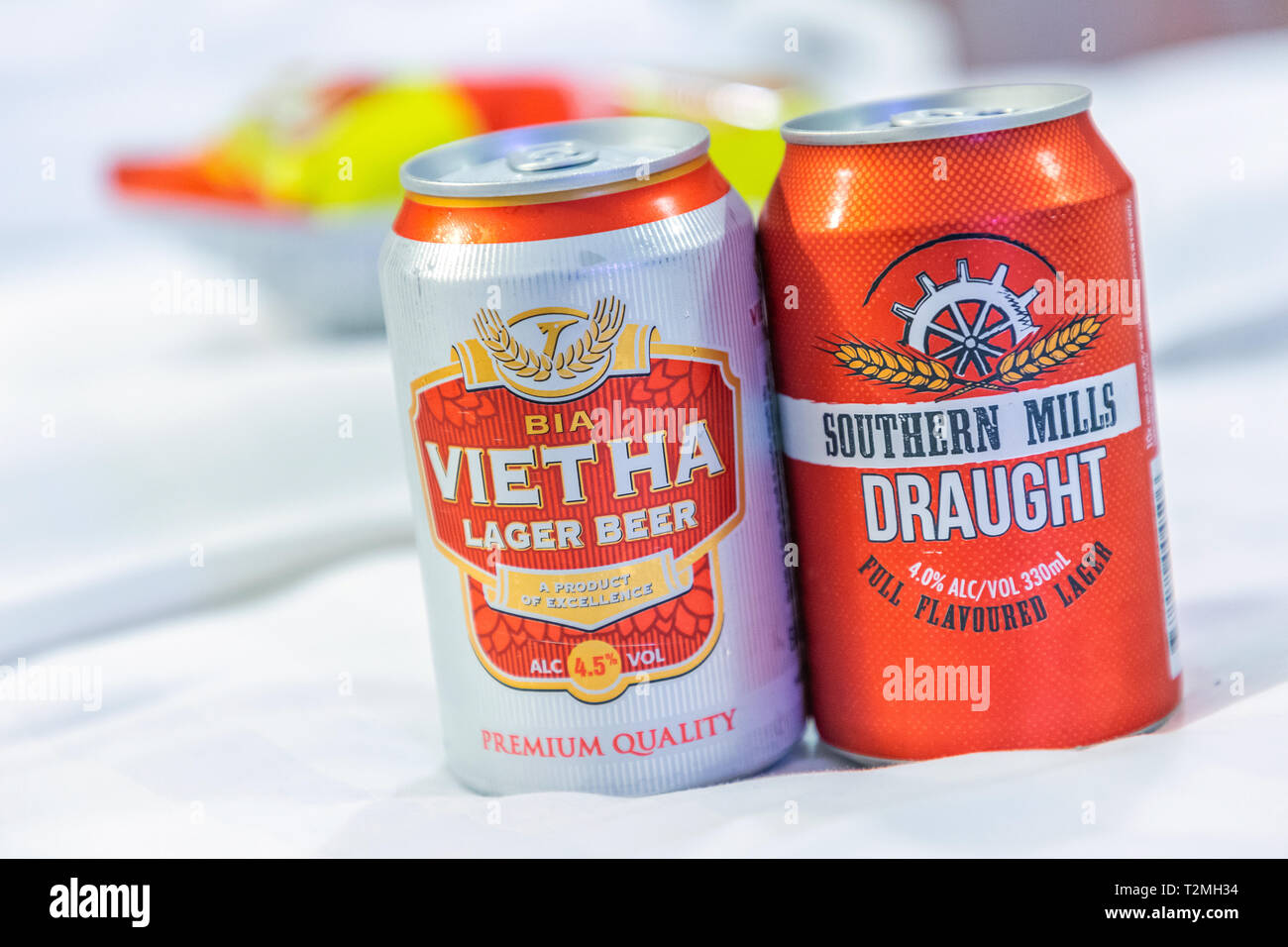 Vietnamese original beer at restaurant in Hanoi, Vietnam Stock Photo ...