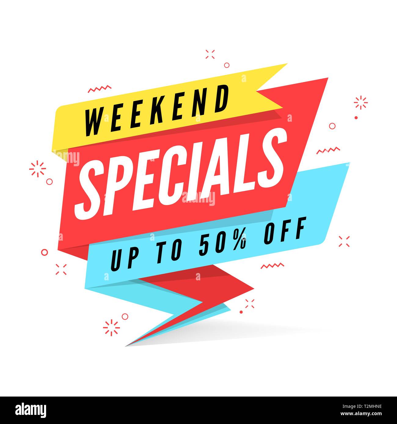Weekend specials sale banner template in flat style Stock Vector Image ...