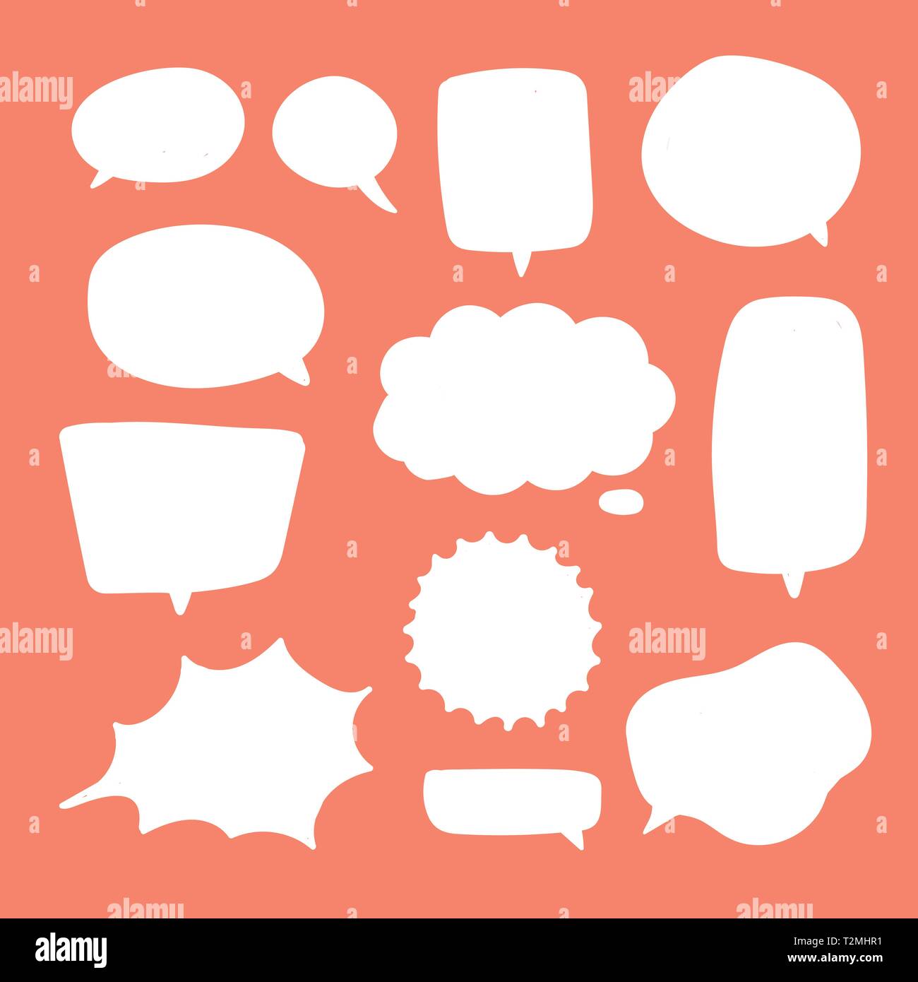Blank white speech bubbles. Thinking balloon talks bubbling chat ...