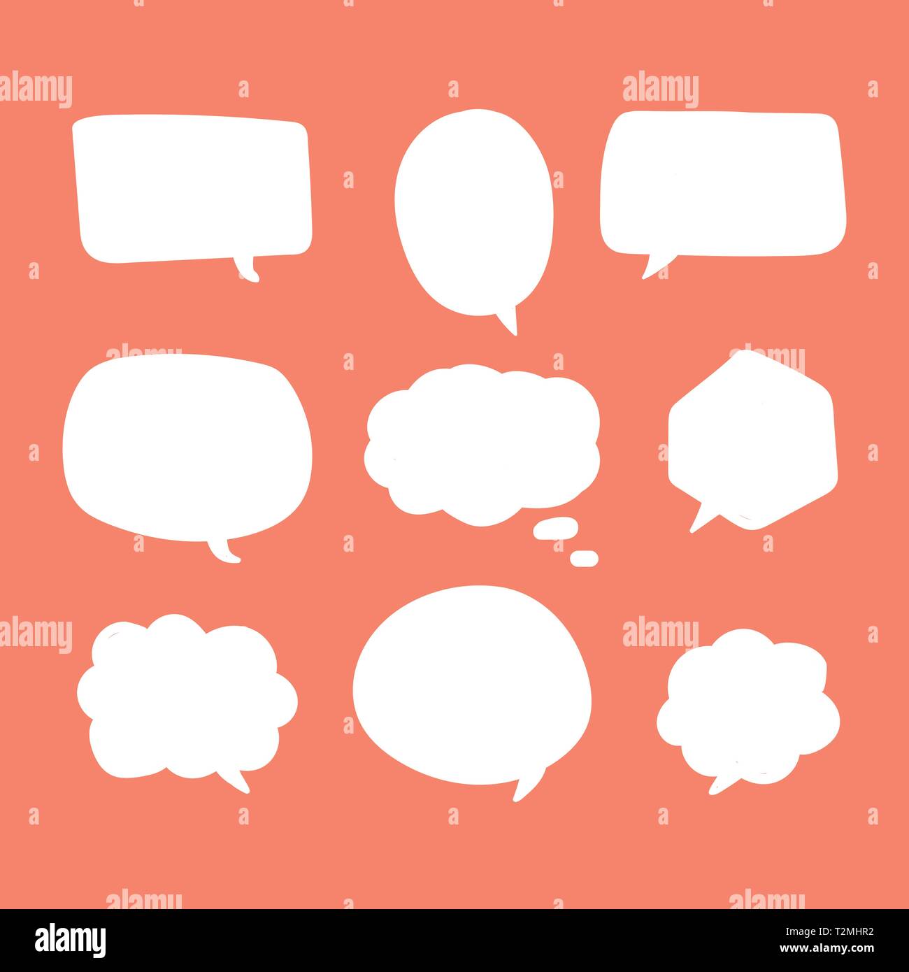 Blank white speech bubbles. Thinking balloon talks bubbling chat ...