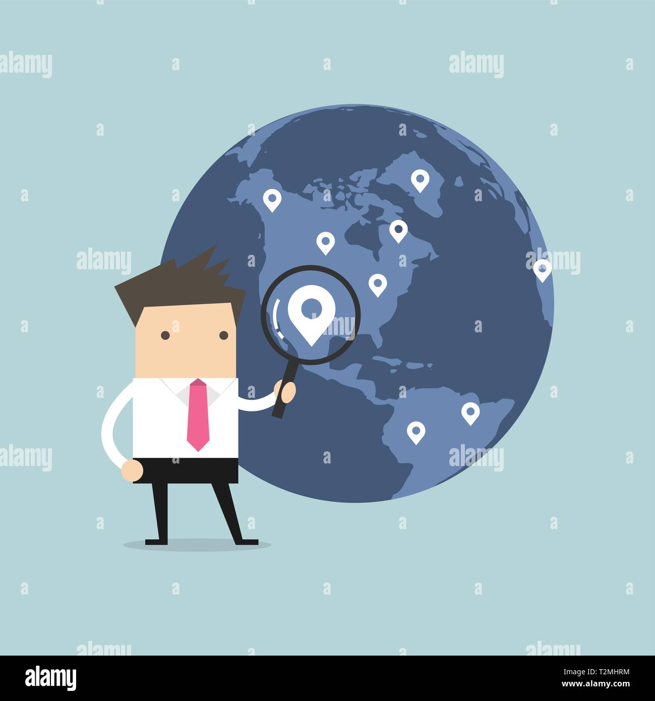 Magnifying glass over map Stock Vector Images - Alamy