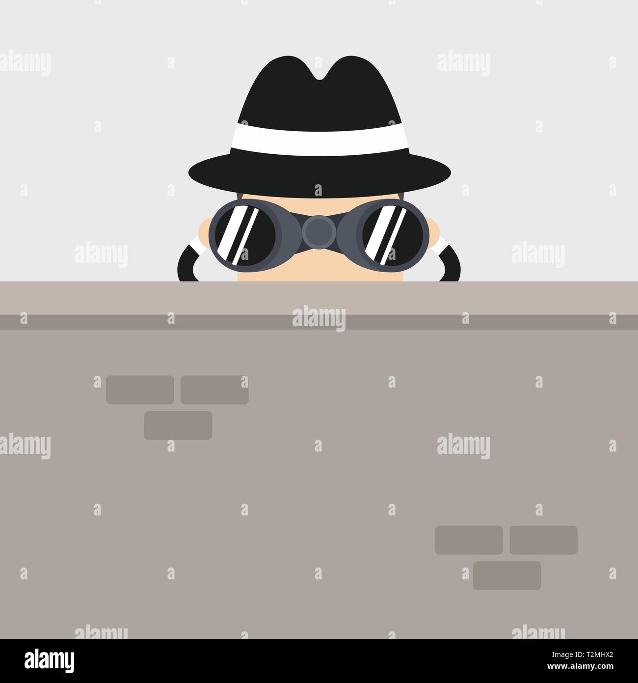 Hide behind wall Stock Vector Images - Alamy
