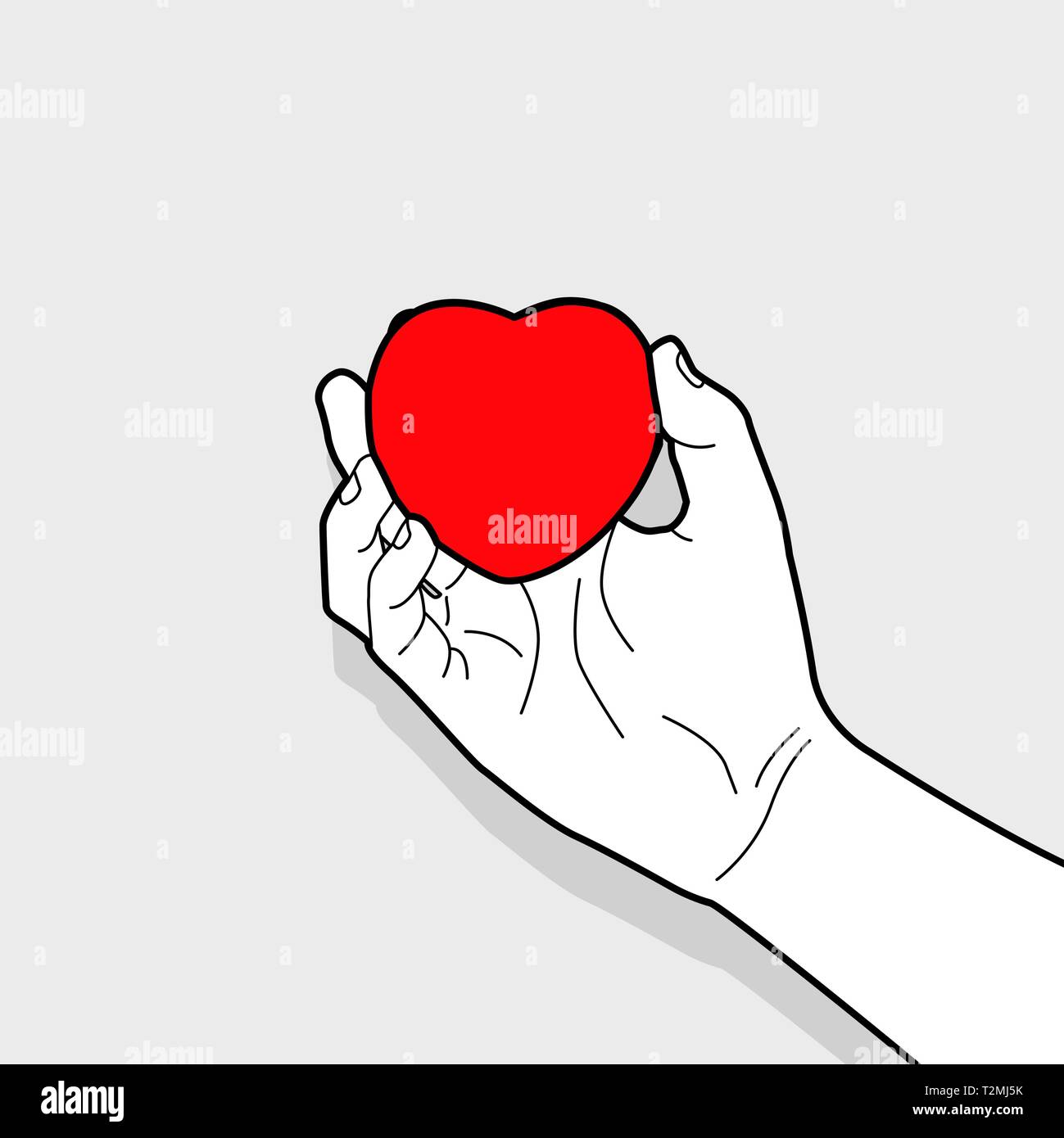 Human hand drawing heart Stock Vector Images - Alamy