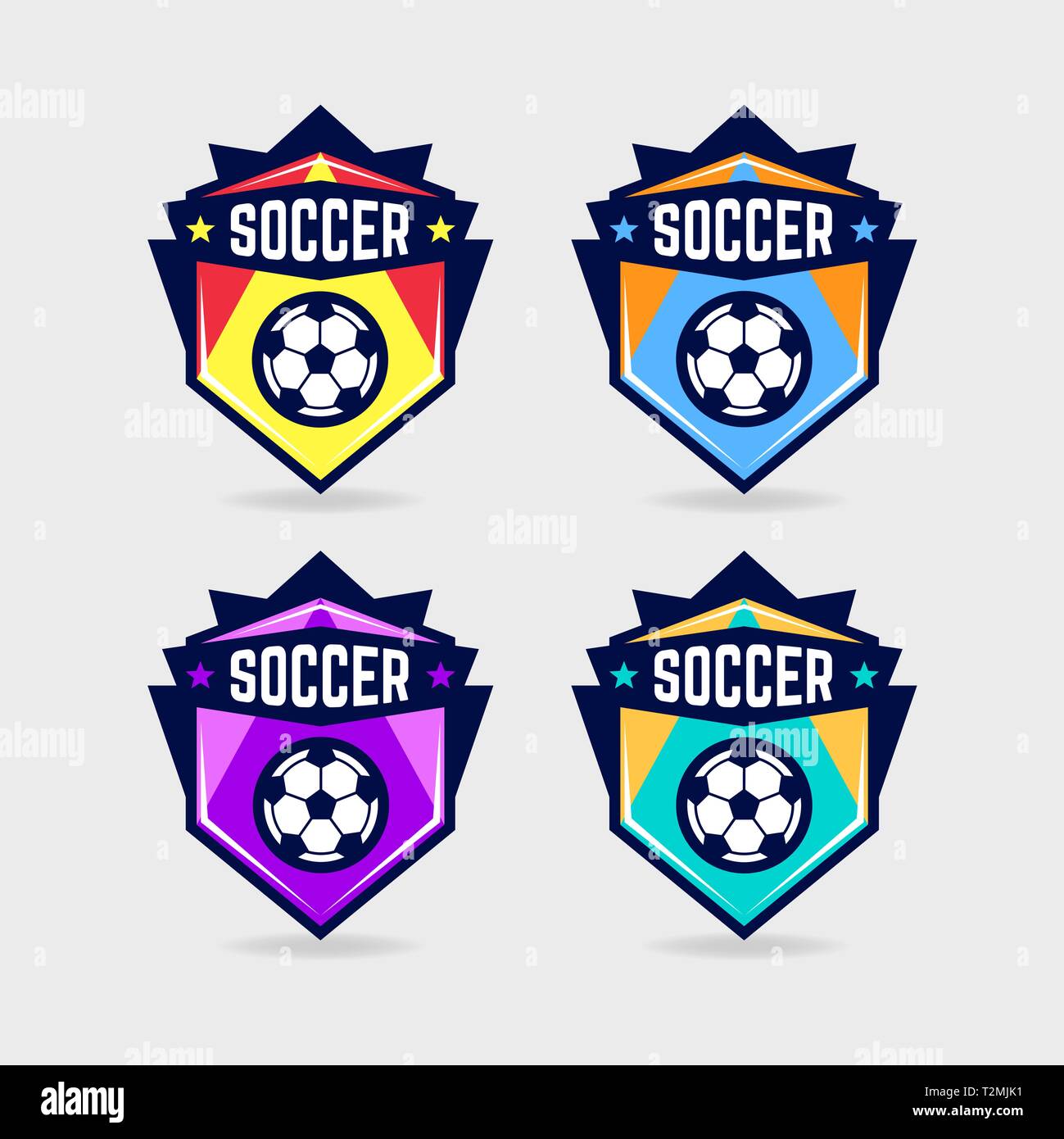 Soccer Logo or Football Club Sign Badge Set Stock Vector Image & Art ...