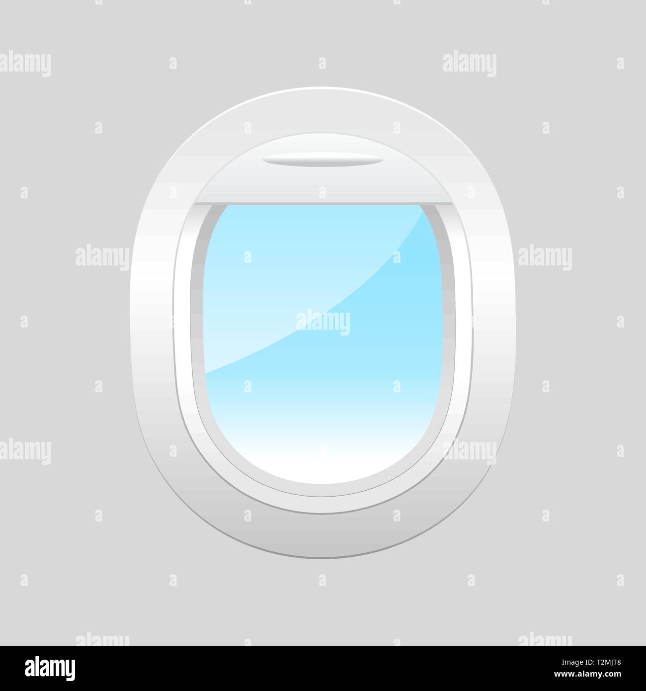 Airplane window inside view. Airplane windows with cloudy blue sky ...
