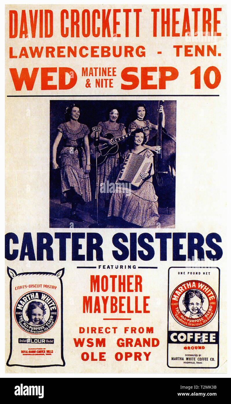 Carter Sisters - Vintage concert poster Stock Photo - Alamy