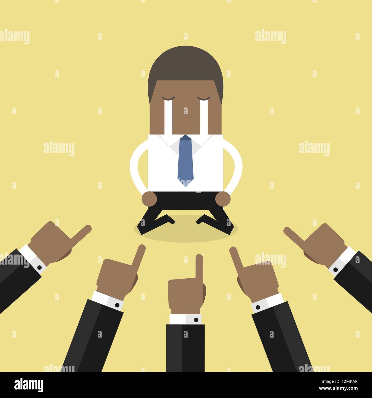 African businessman with hands pointing at him Stock Vector Image & Art ...