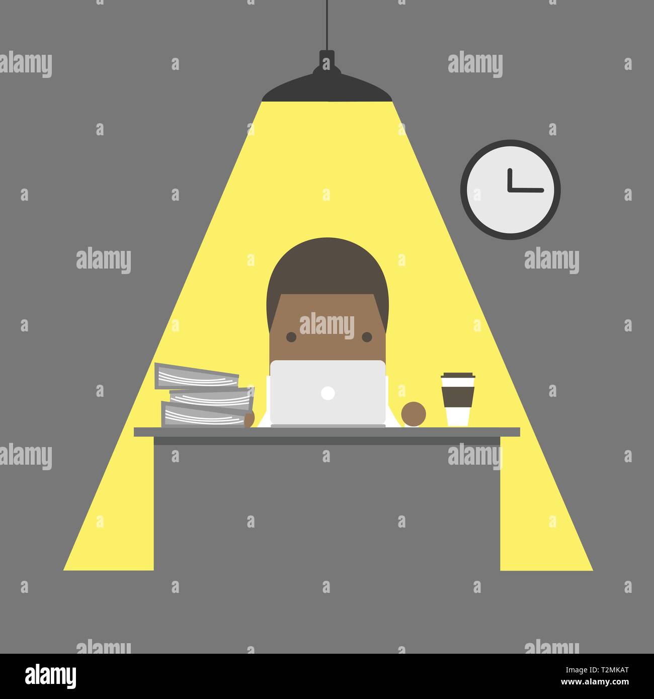 Business people working laptop papers Stock Vector Images - Alamy