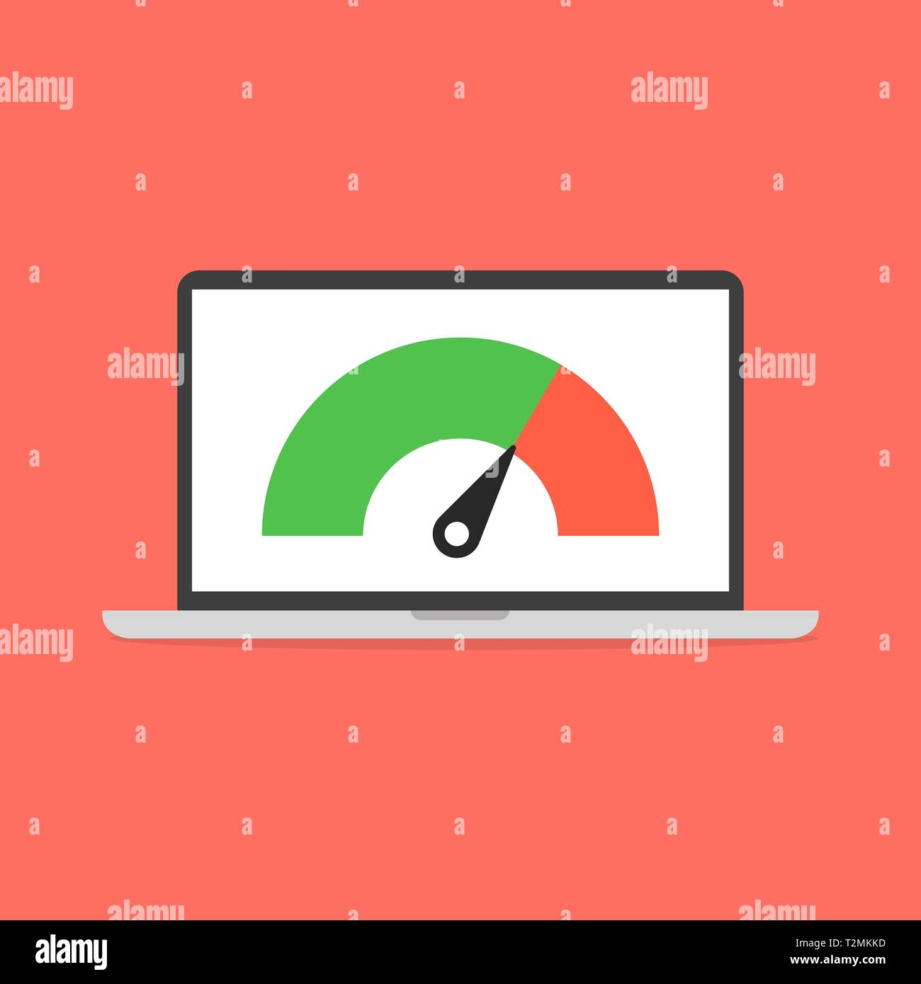 Laptop with speed test on the screen Stock Vector Image & Art - Alamy