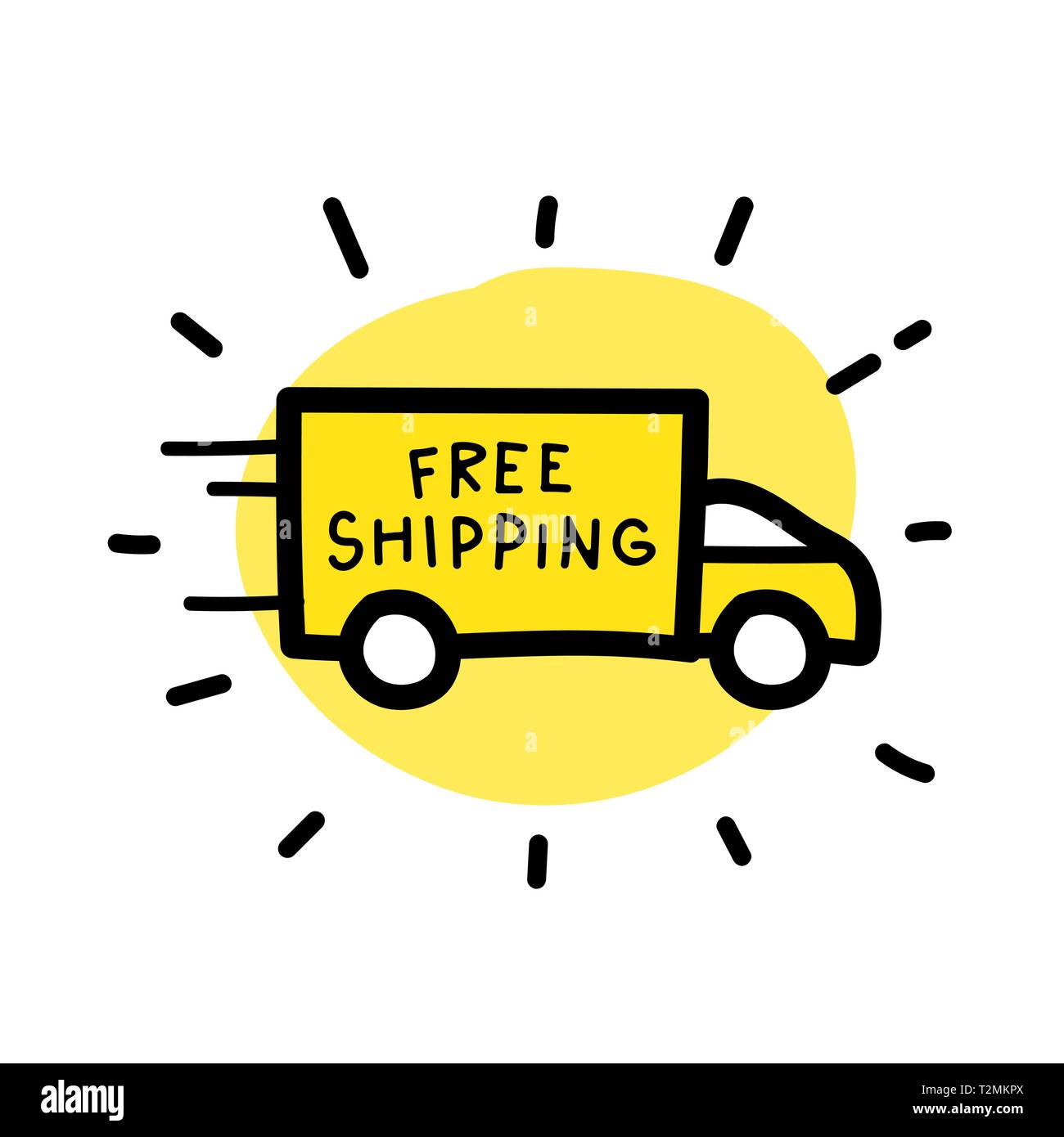 Free shipping truck hand drawn outline doodle icon Stock Vector Image ...