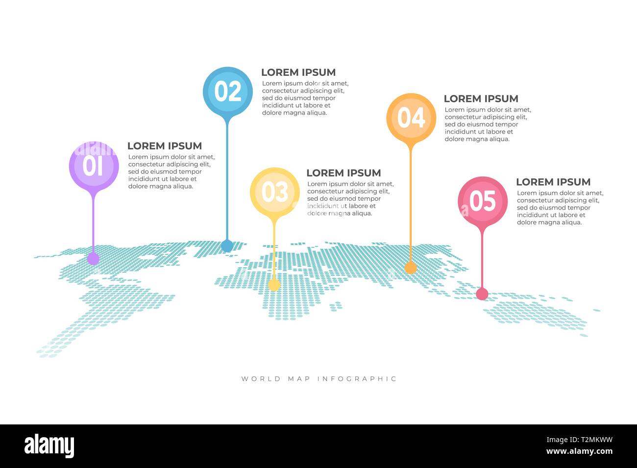 World map with pointer marks infographic Stock Vector Image & Art - Alamy