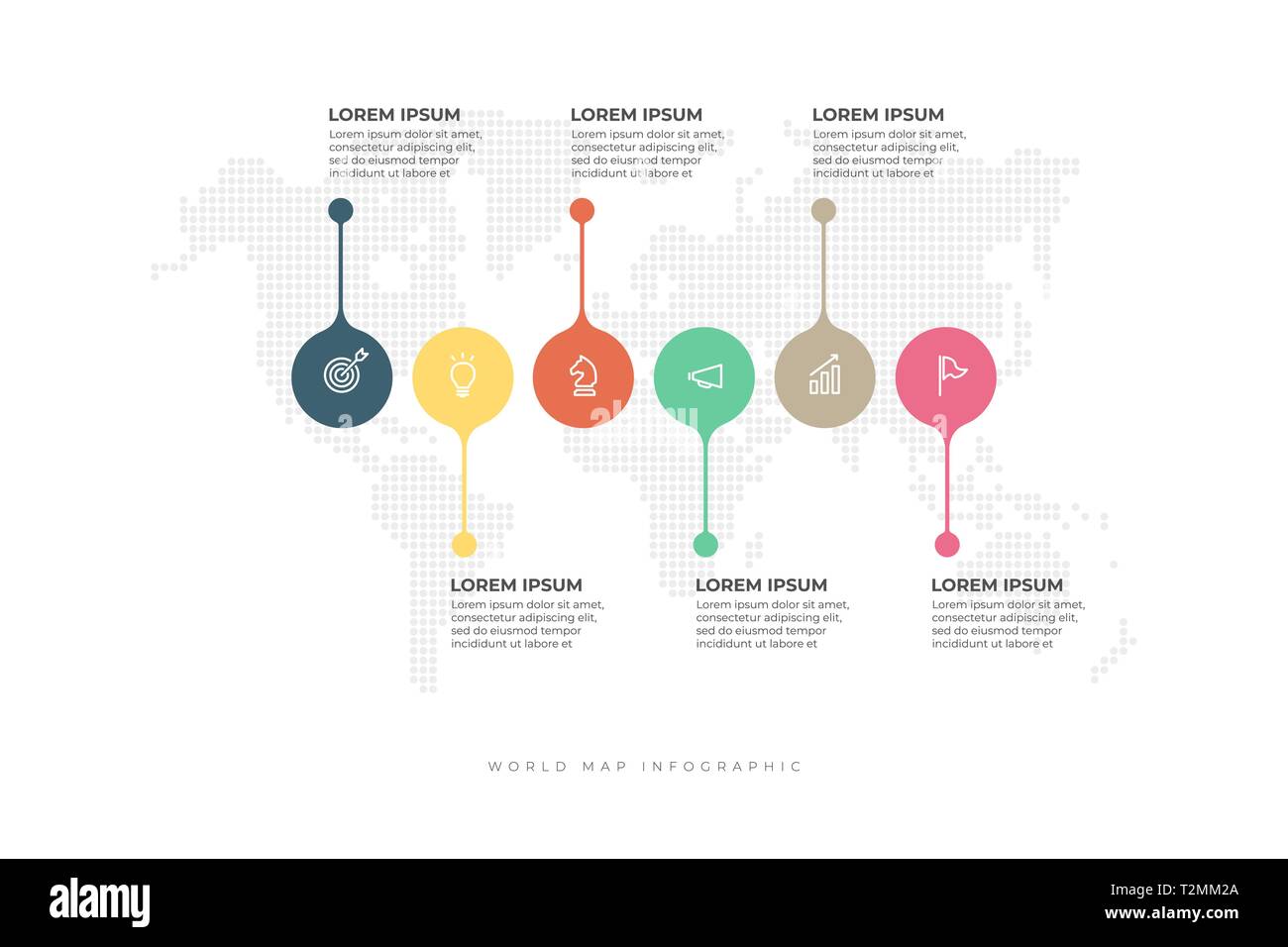 6 colorful elements with place for text. Minimal infographic design ...