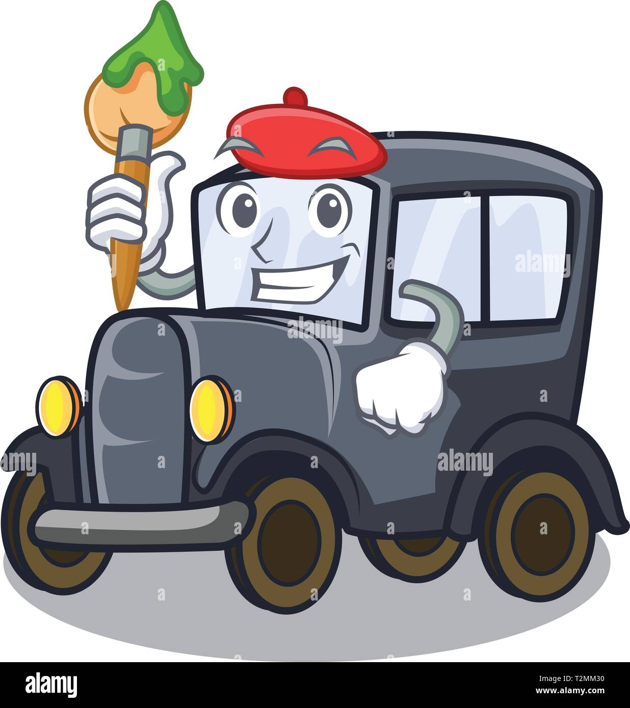 Cartoon Old Fashioned Car Character High Resolution Stock Photography ...