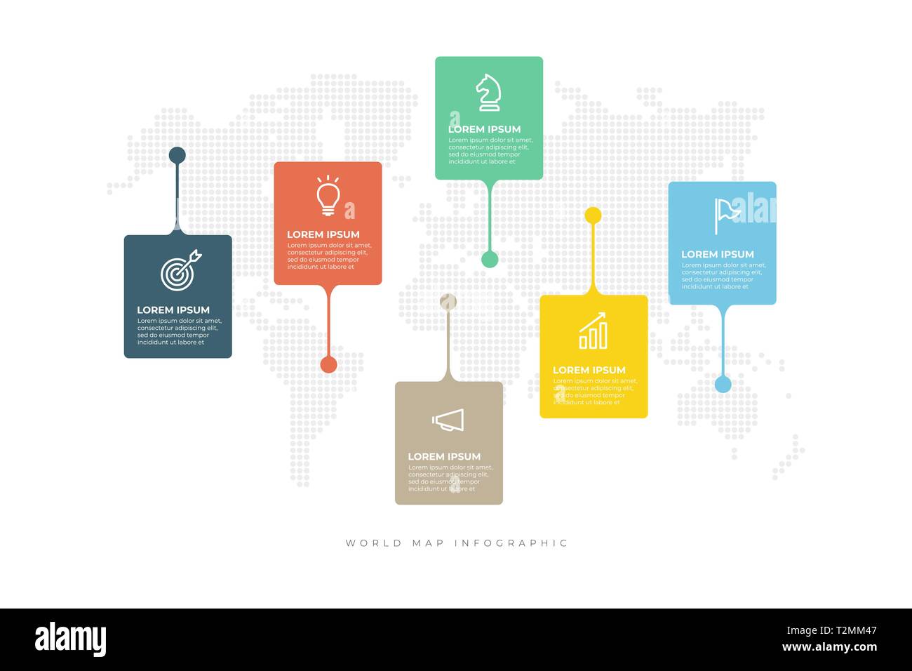 6 colorful elements with place for text. Minimal infographic design ...
