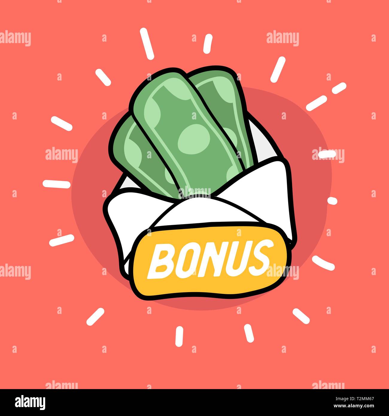 Bonus money in envelope doodle icon Stock Vector Image & Art - Alamy