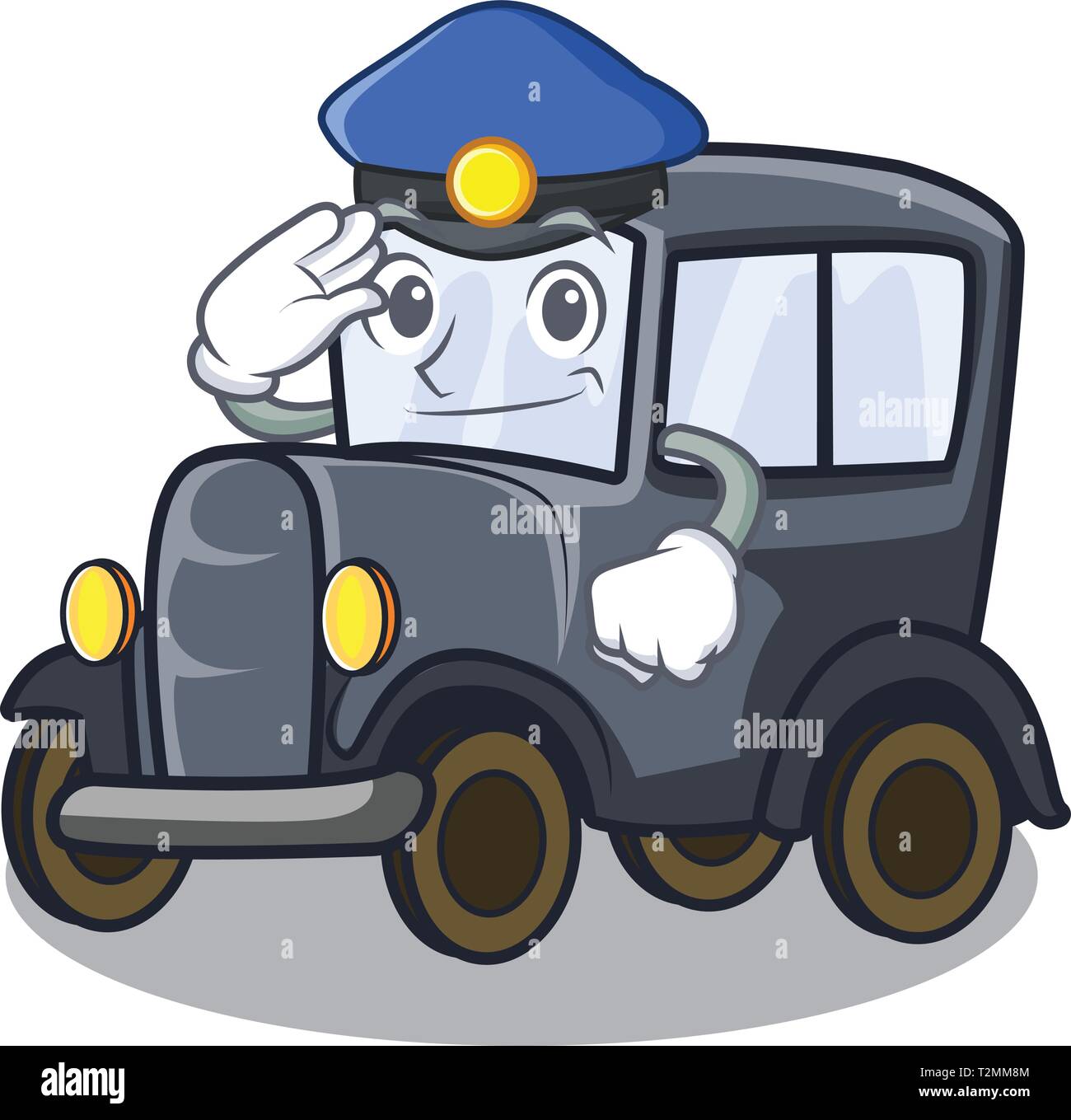 Old fashioned police car Stock Vector Images - Alamy