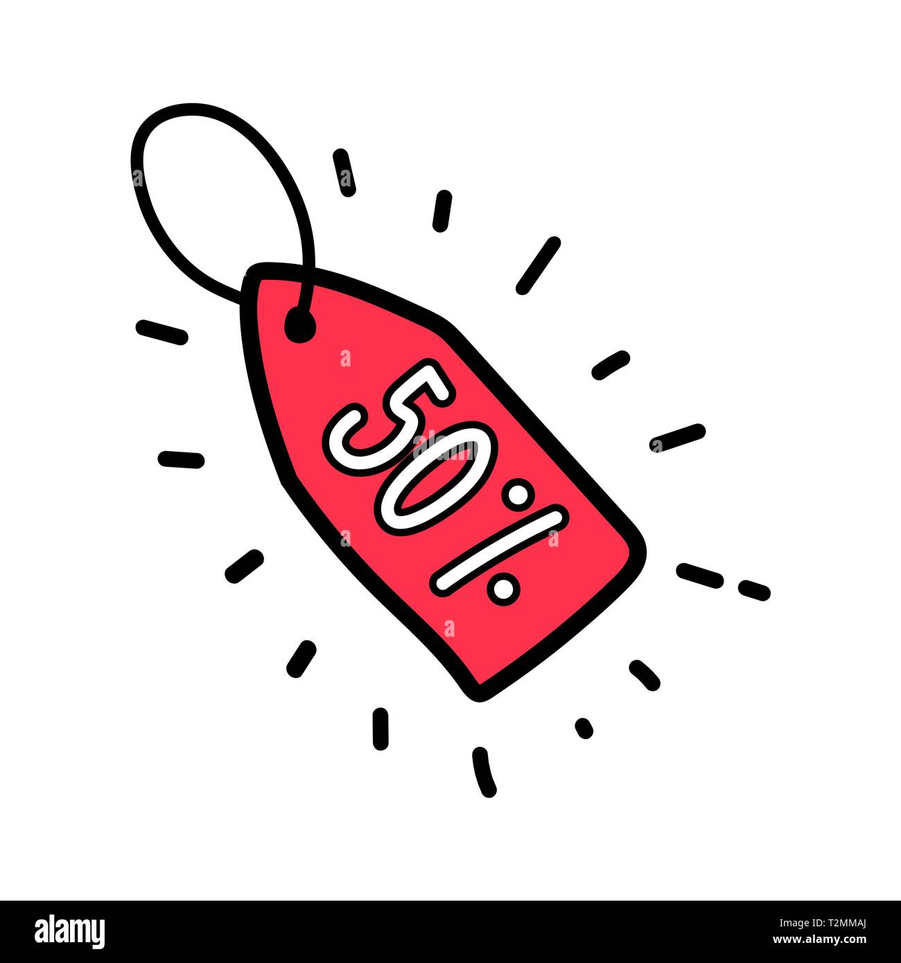 Doodle red sale 50% tag label Stock Vector Image & Art - Alamy
