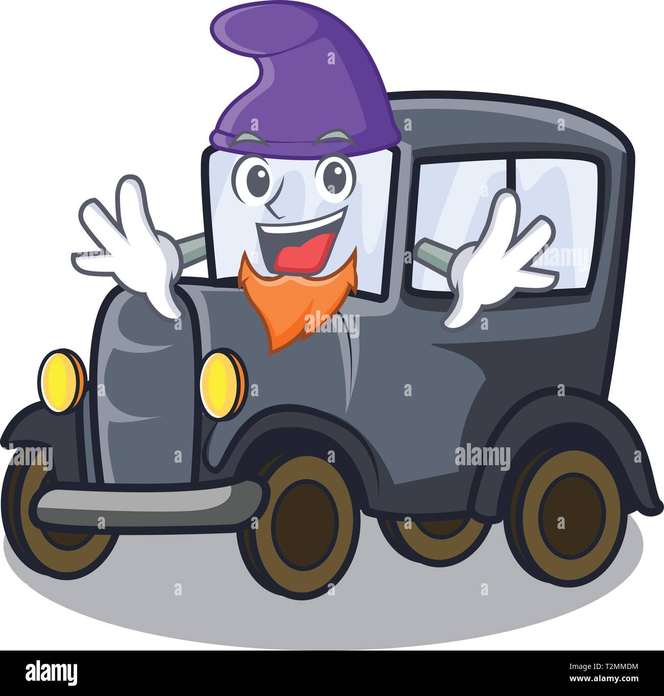Elf old car in the shape character vector illustration Stock Vector ...