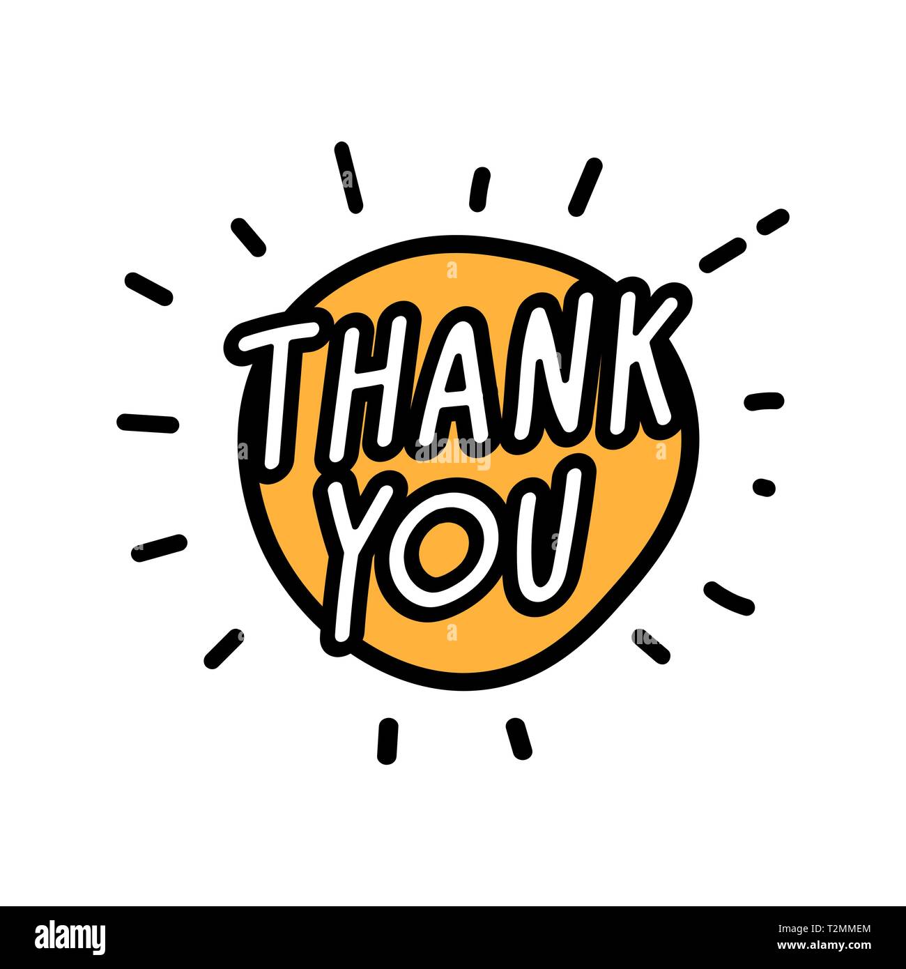 Thank you hand drawn lettering. Hand drawn illustration doodle Stock ...