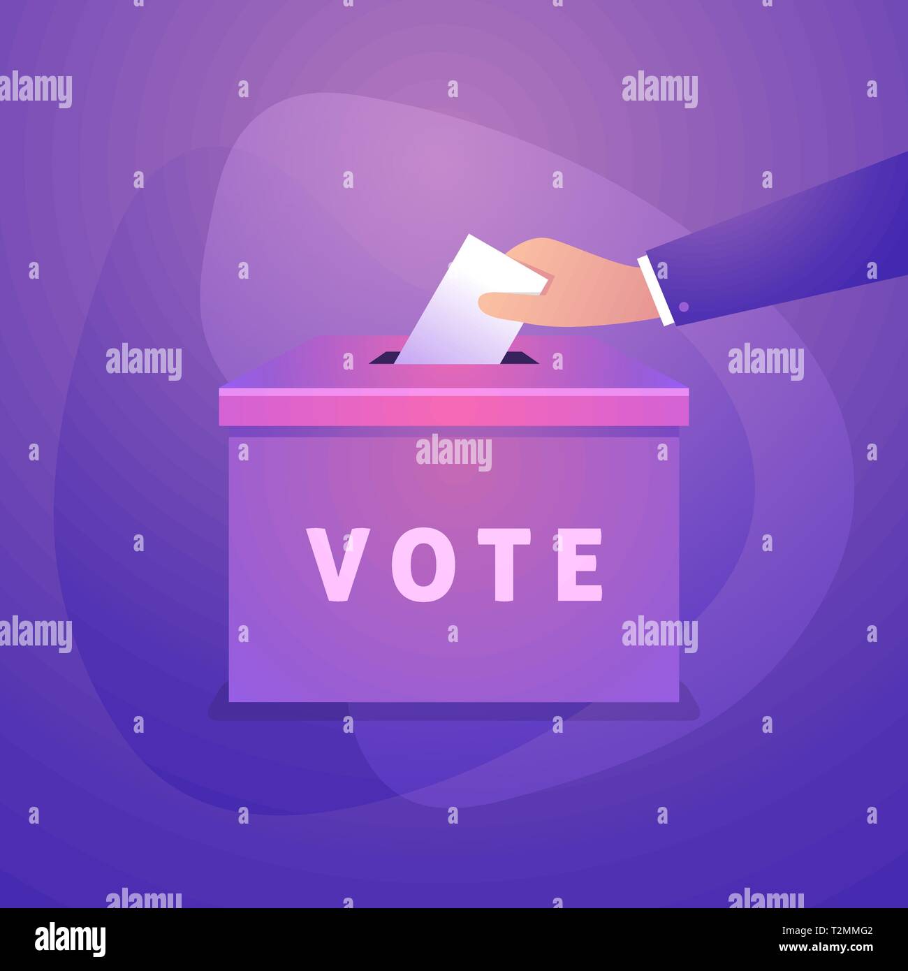 Hand puts vote bulletin into vote box. Election concept Stock Vector ...