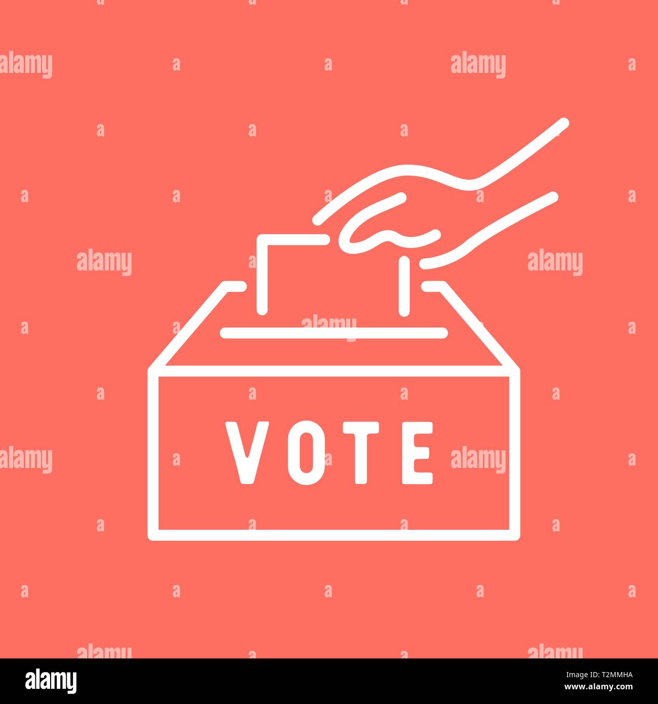 Ballot box hand female Stock Vector Images - Alamy