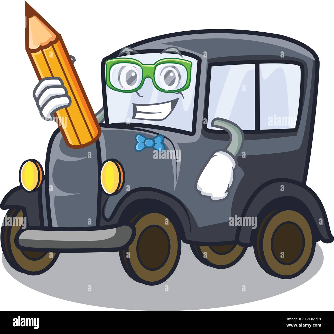 Student old car isolated in the cartoon vector illustration Stock ...