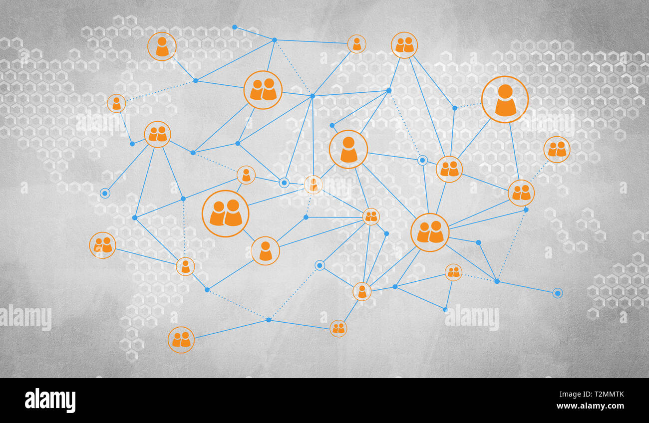 Background image with social connection and networking concept on ...