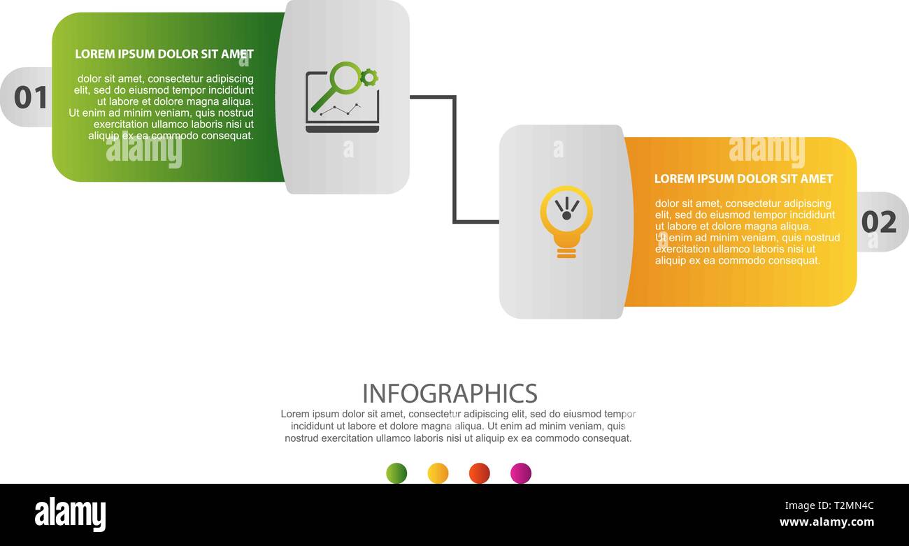 Modern 3D vector illustration. Rectangle infographic template with two ...