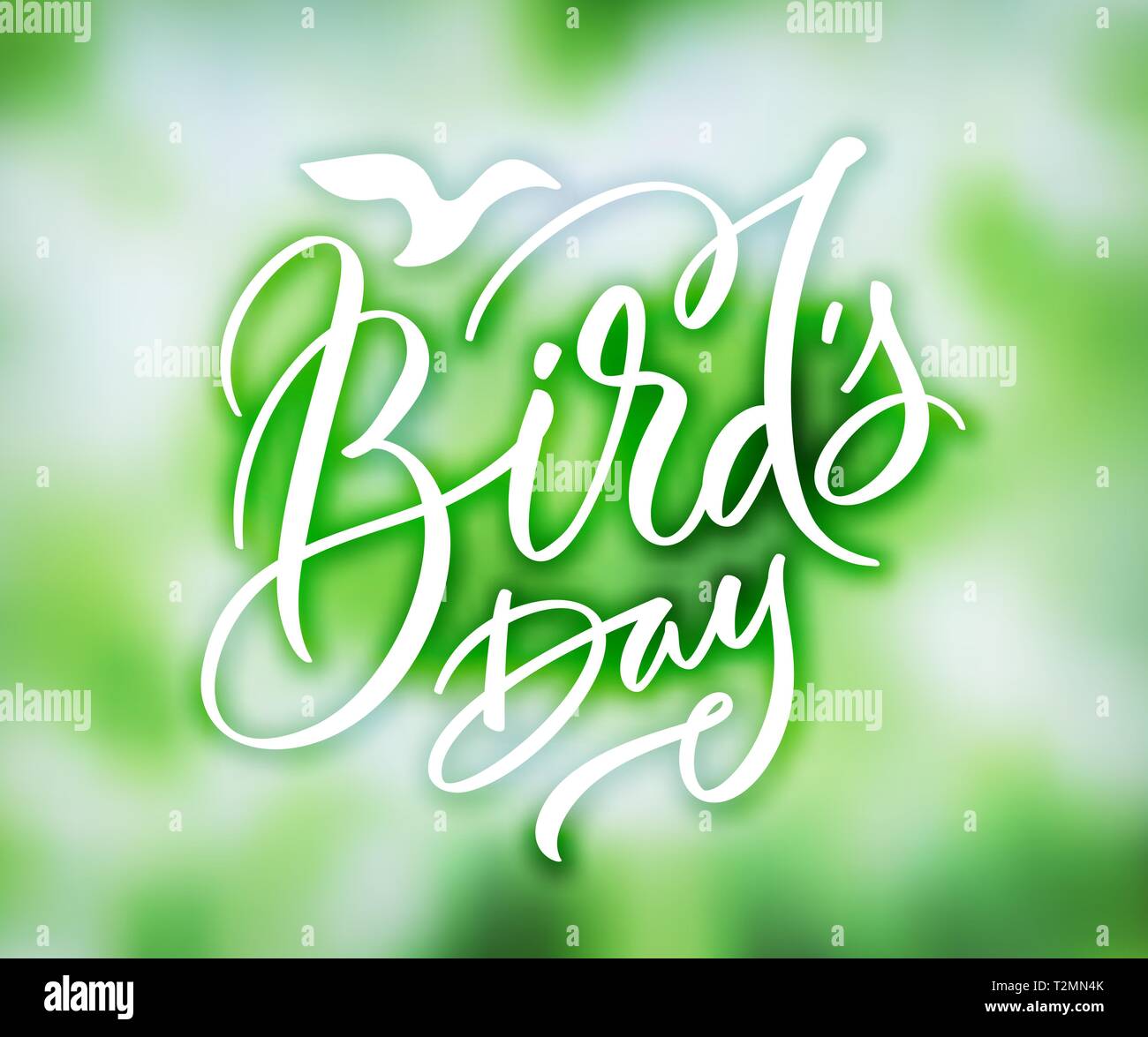 Happy Birds Day typography lettering with handwritten calligraphy text ...