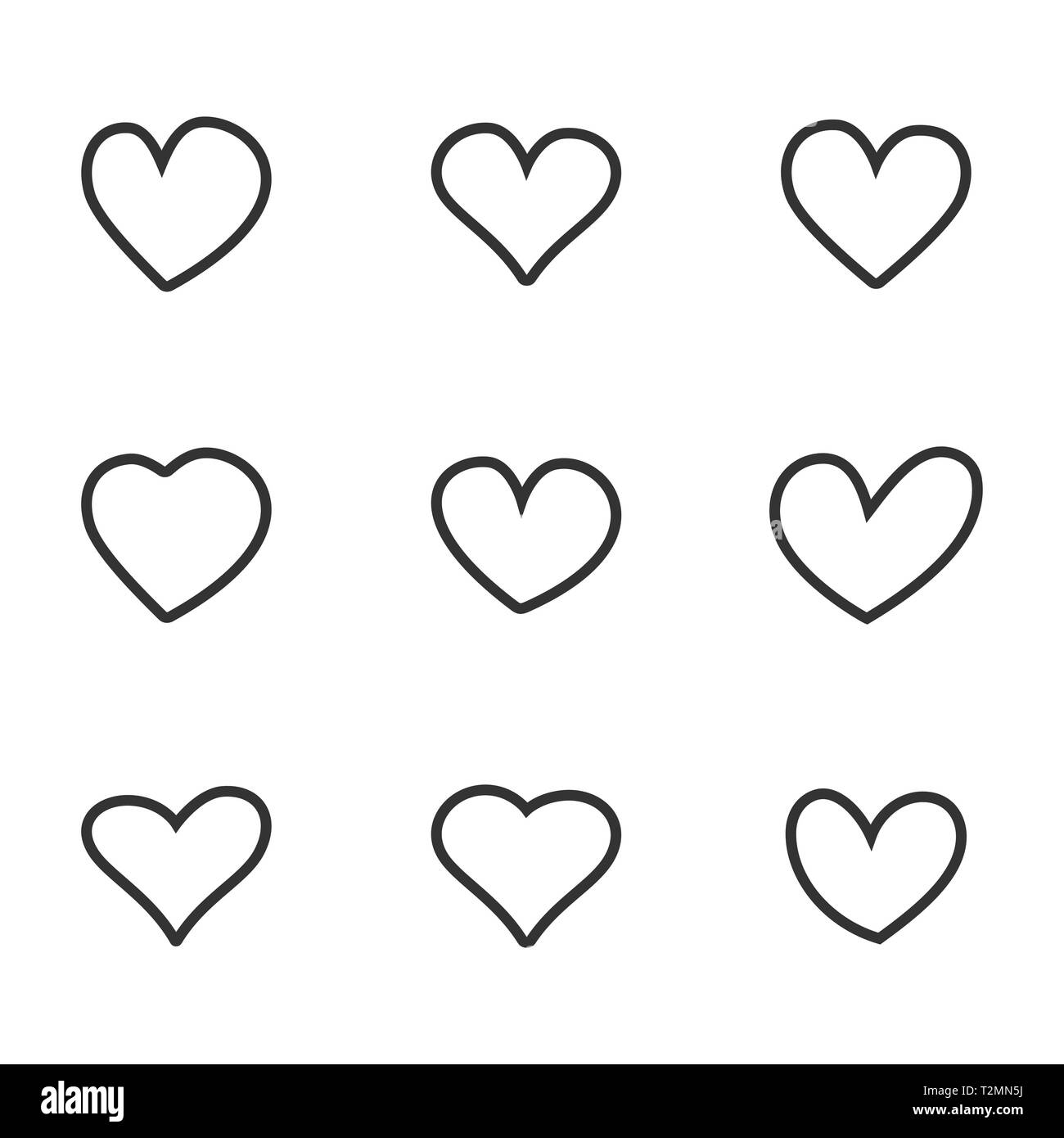 Hand drawn hearts set. Design element for Valentines Day, wedding ...