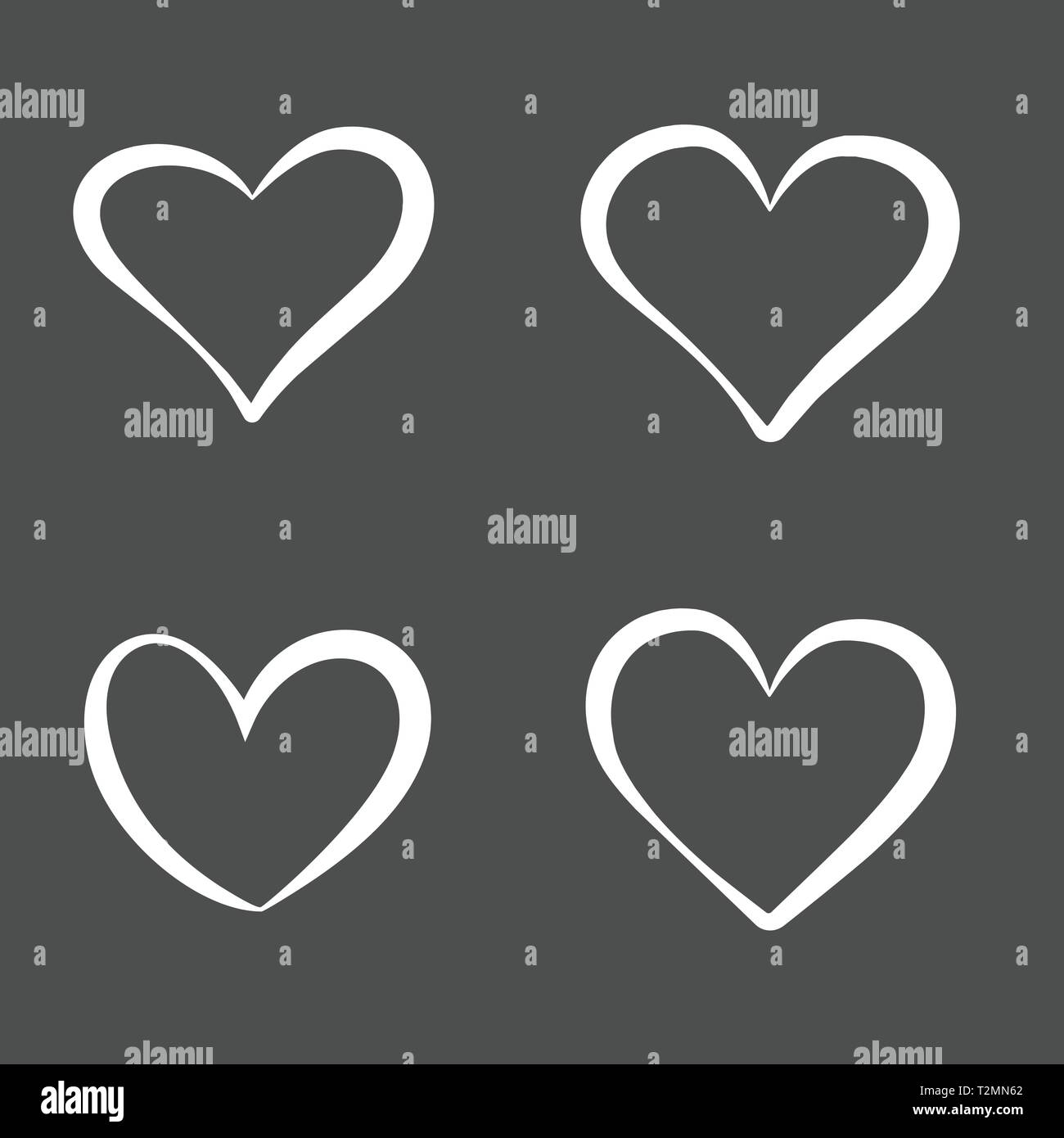 Hand drawn hearts set. Design element for Valentines Day, wedding ...