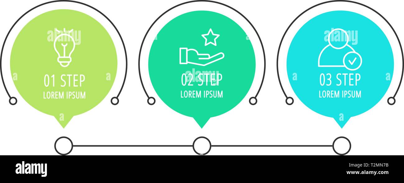 Modern line vector illustration. Infographic circles template with ...