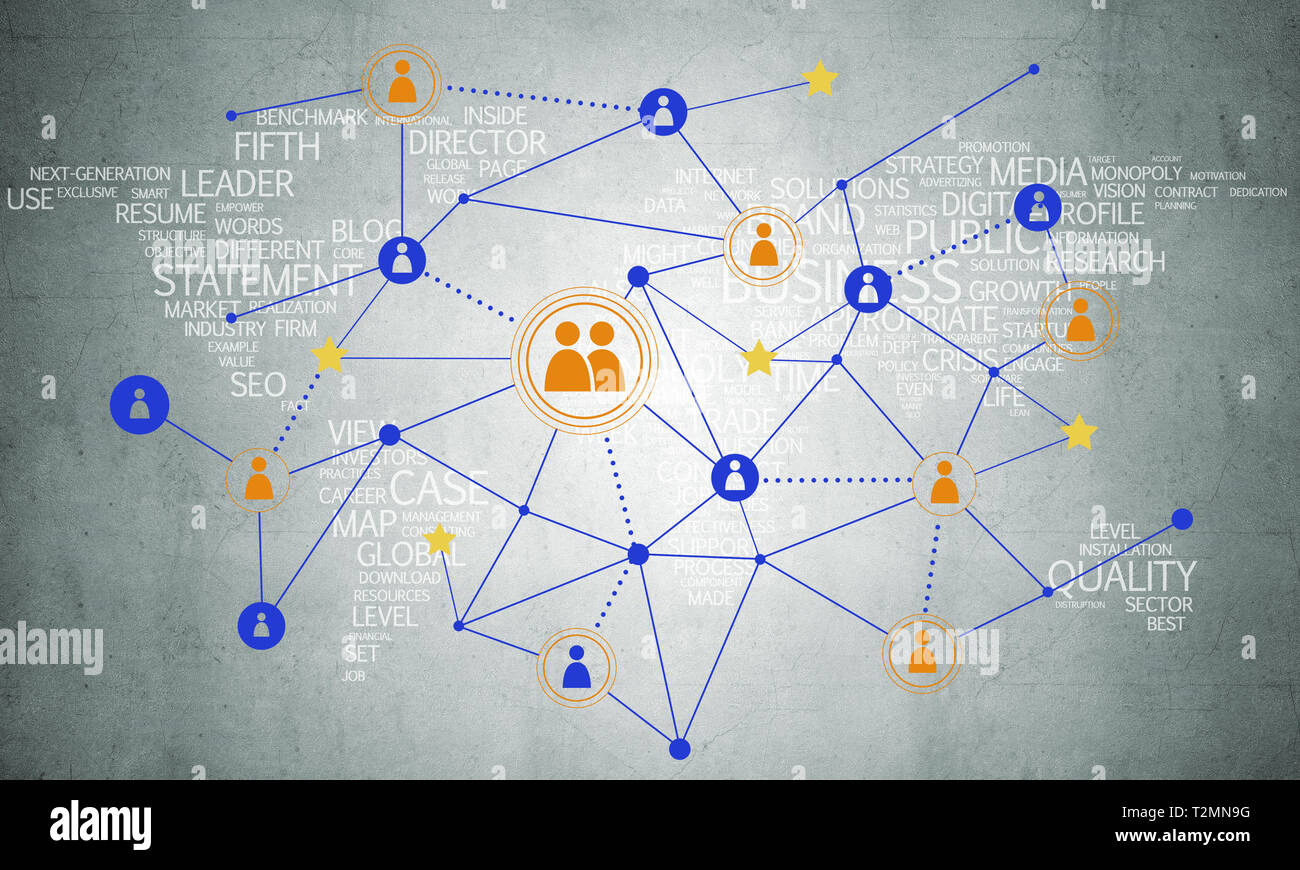 Background image with social connection and networking concept on ...