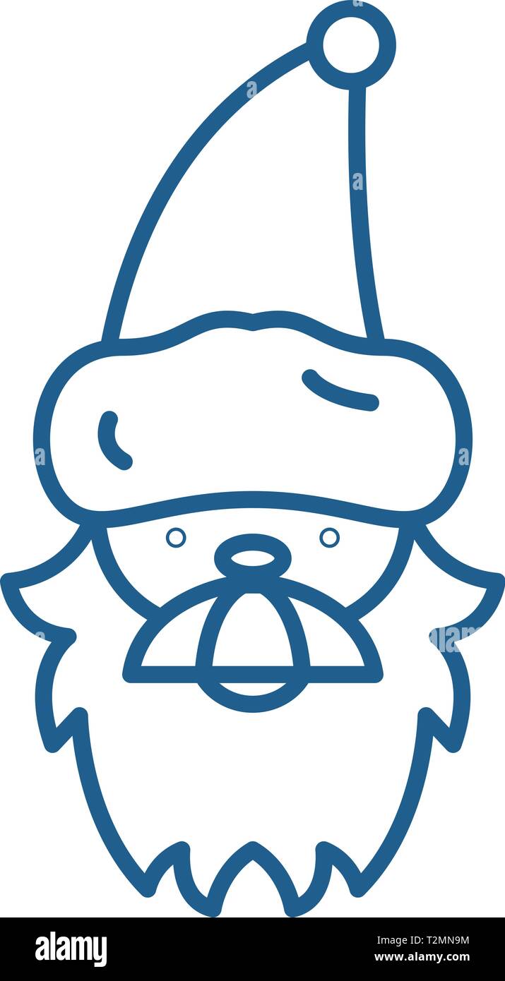 Santa claus line concept icon. Santa claus flat vector website sign ...