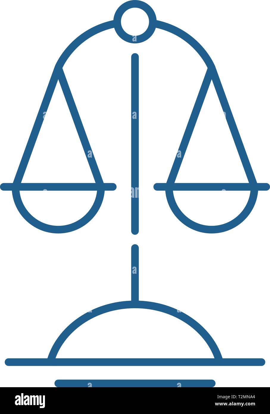 Scales of truth line concept icon. Scales of truth flat vector website ...