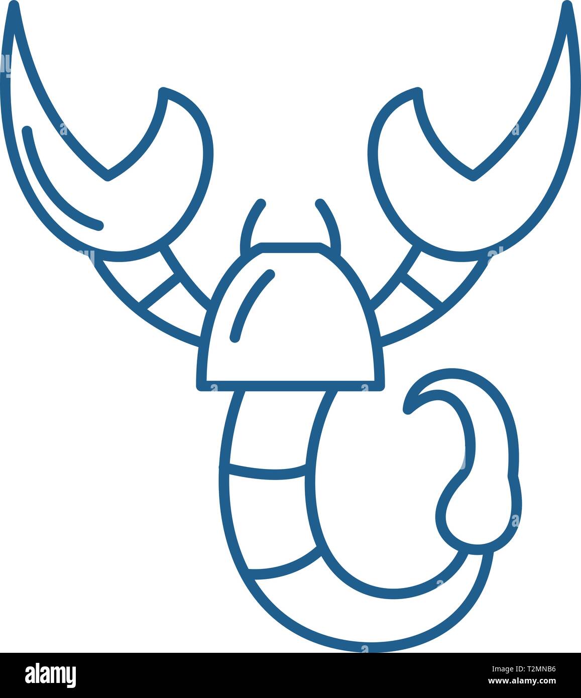 Scorpio zodiac sign line concept icon. Scorpio zodiac sign flat vector ...