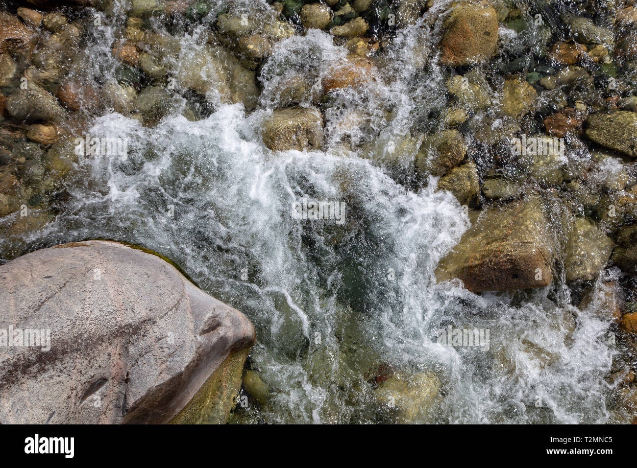 Water in the mountain raging river. Beautiful natural background of ...