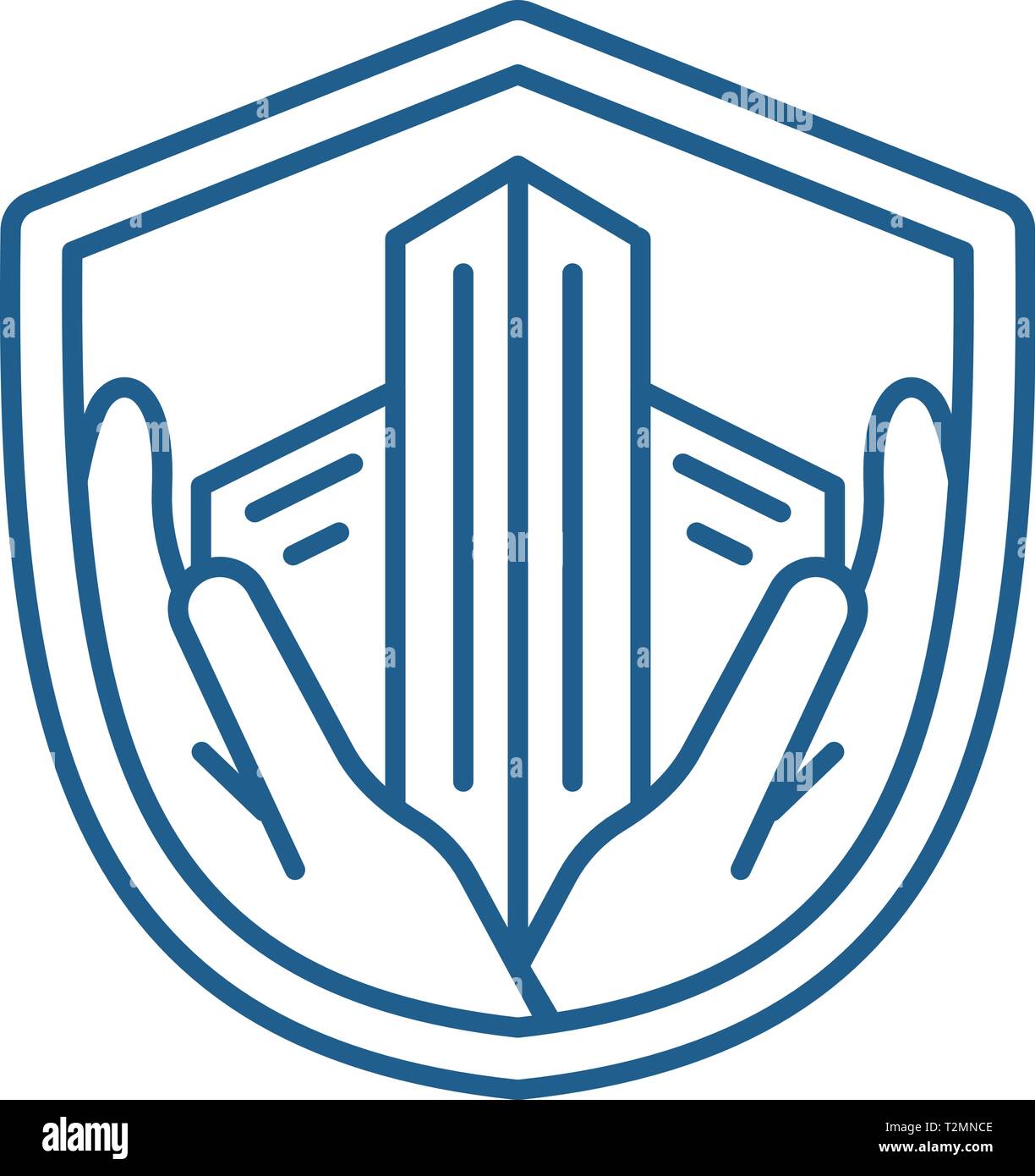 Security line concept icon. Security flat vector website sign, outline ...