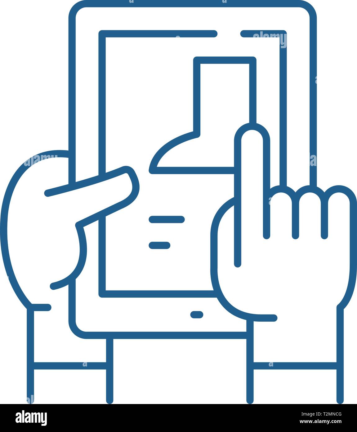 Selection of goods in the online store line concept icon. Selection of ...