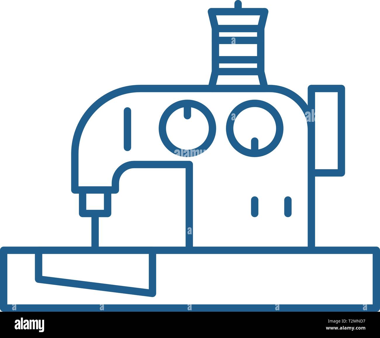 Sewing machine line concept icon. Sewing machine flat vector website ...