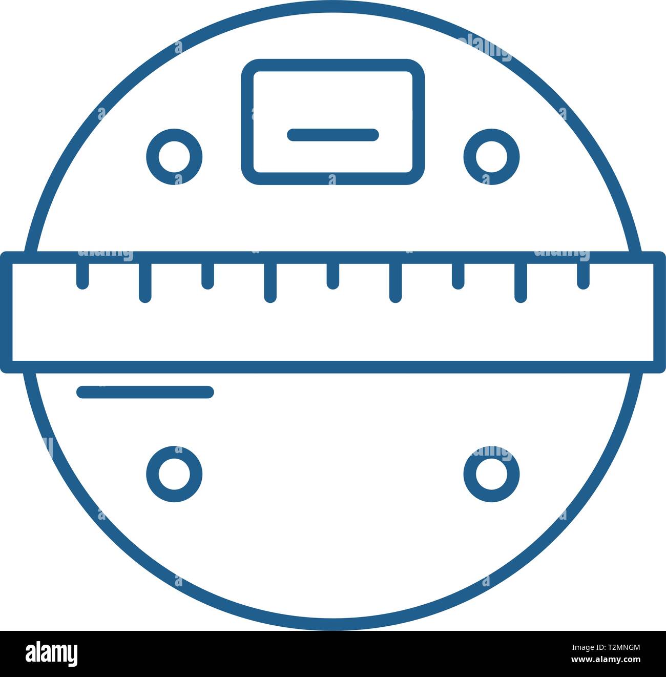 Smart scales line concept icon. Smart scales flat vector website sign ...