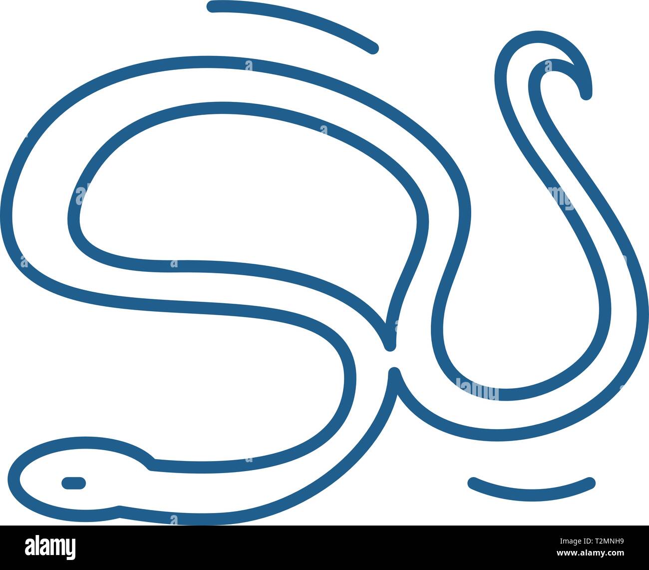 Snake line concept icon. Snake flat vector website sign, outline symbol ...