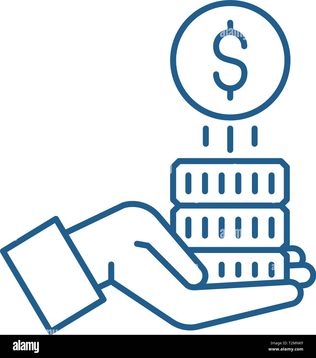 Sponsorship money line concept icon. Sponsorship money flat vector ...