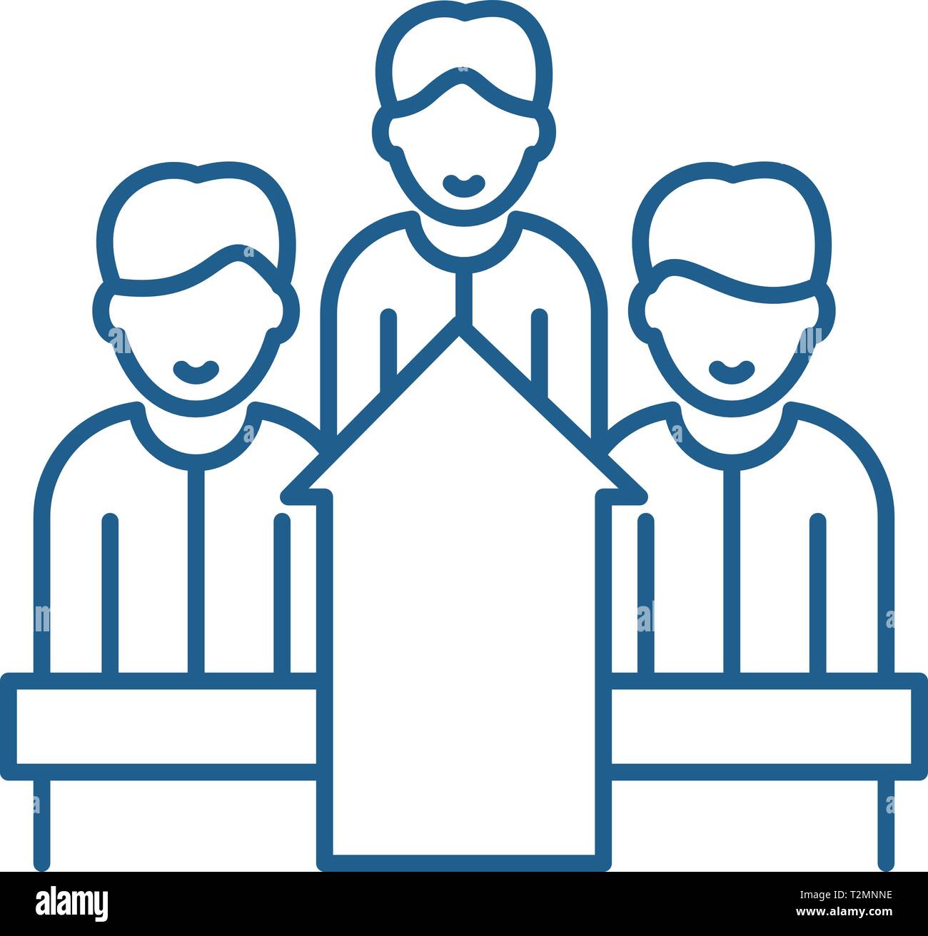 Staff motivation line concept icon. Staff motivation flat vector ...