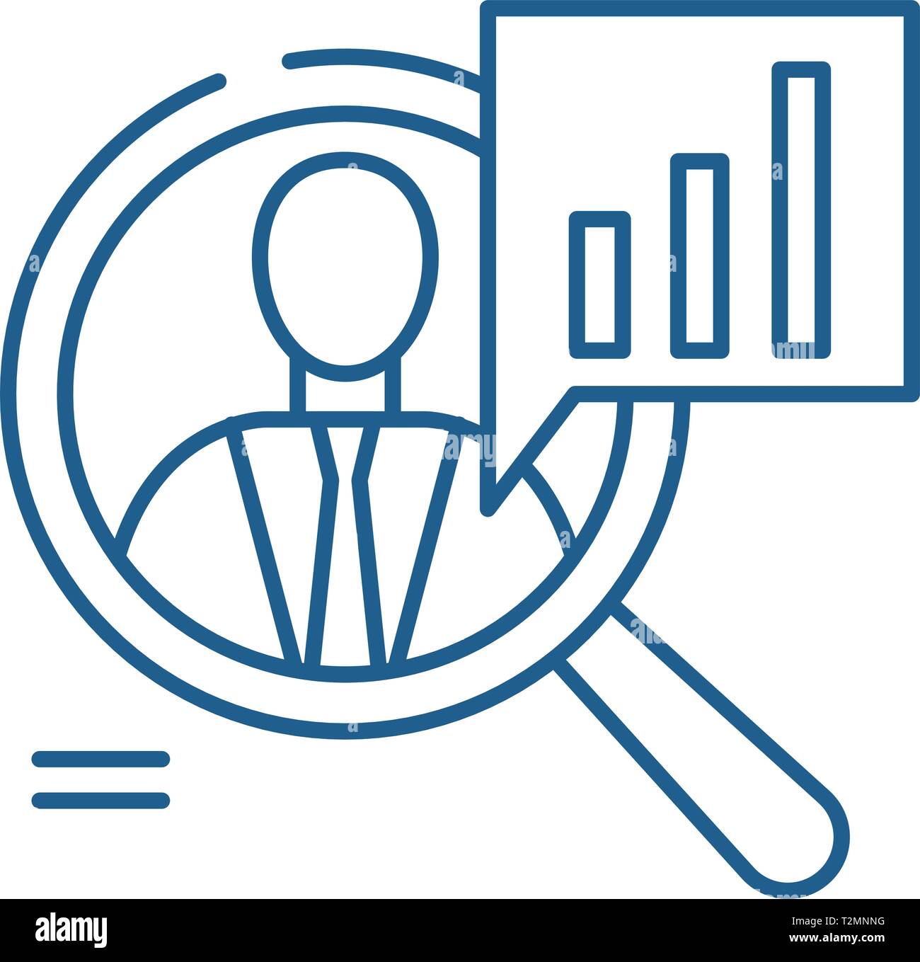 Staff performance line concept icon. Staff performance flat vector ...