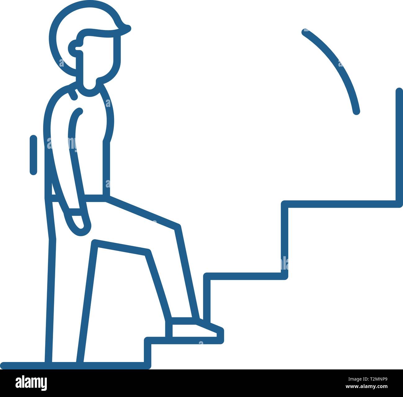 Step by step solutions line concept icon. Step by step solutions flat ...