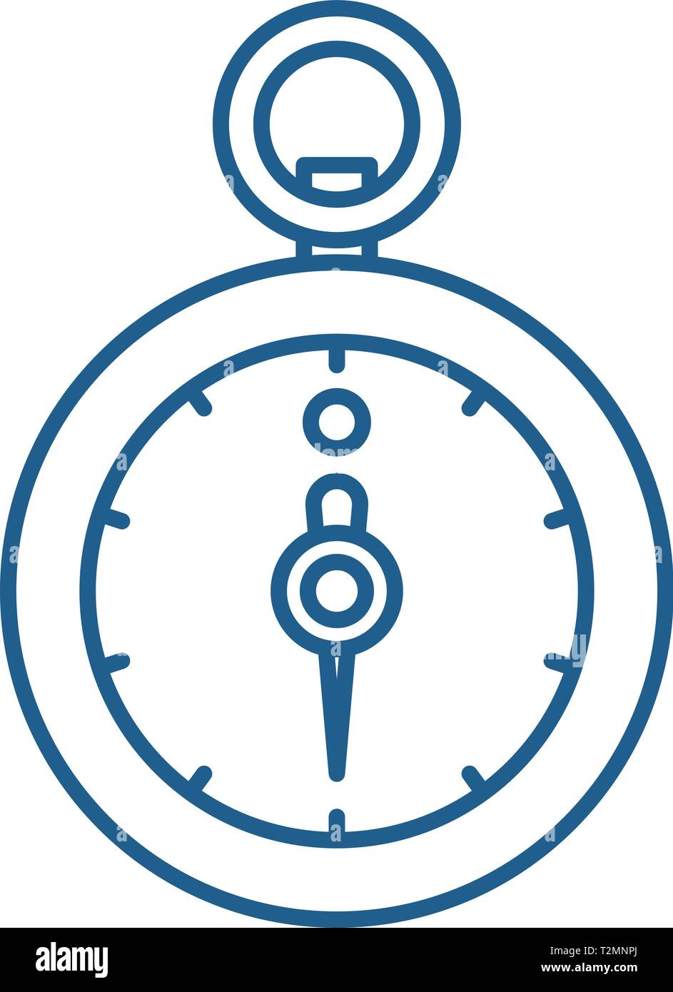 Stopwatch line concept icon. Stopwatch flat vector website sign ...