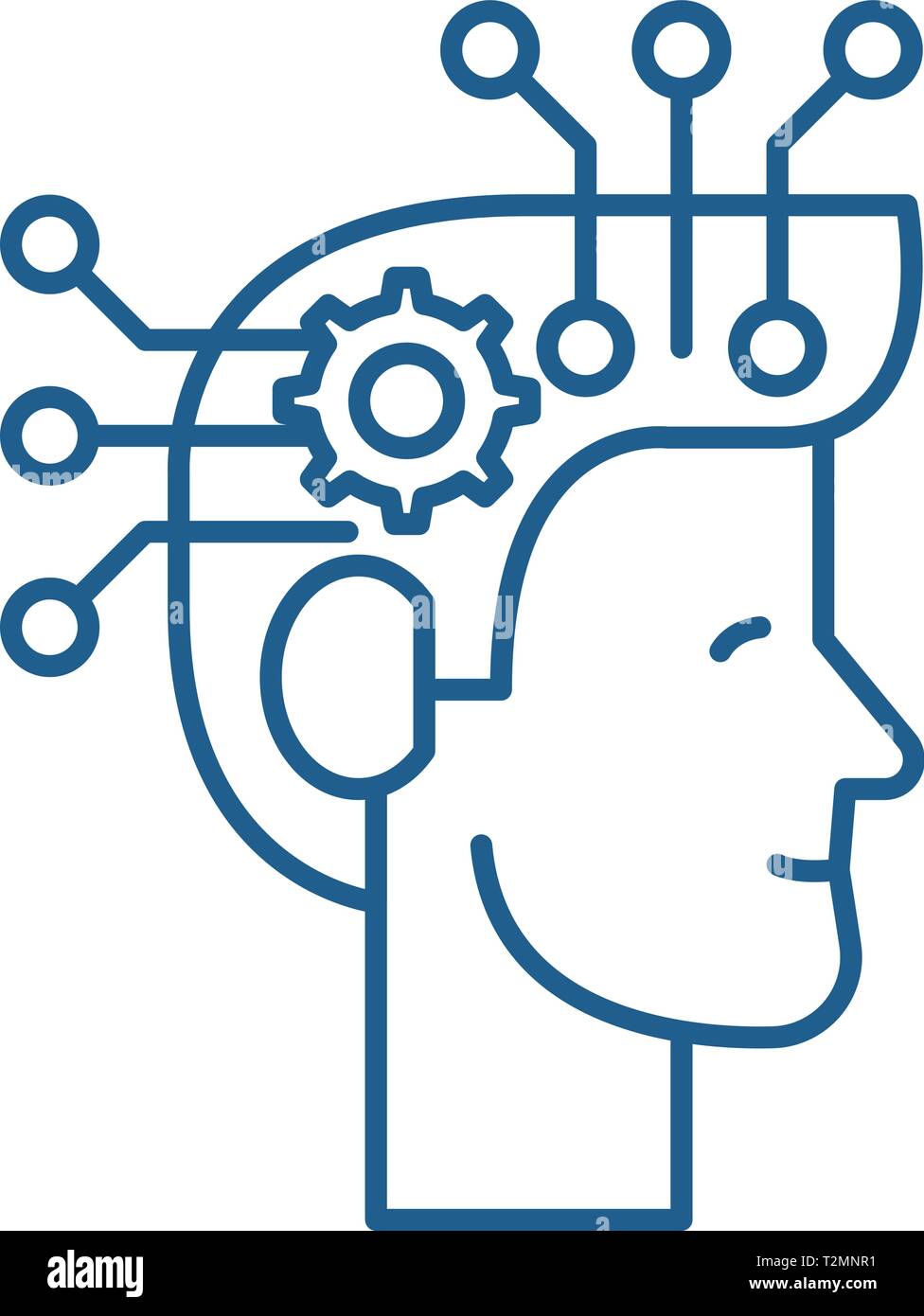 Strategic thinking line concept icon. Strategic thinking flat vector ...