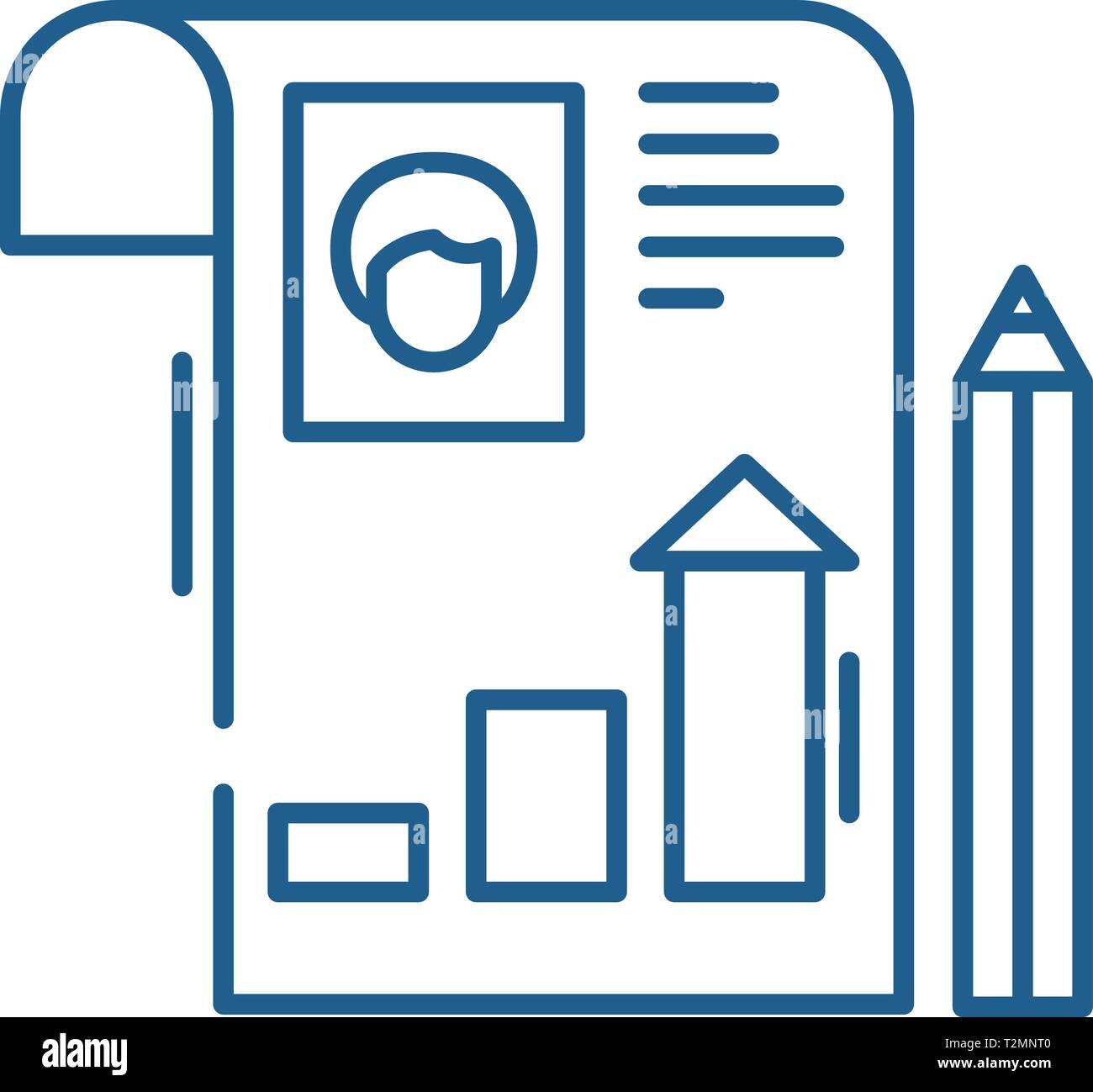 Student profile line concept icon. Student profile flat vector website ...